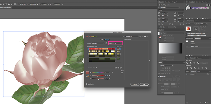 Recoloring Complex Artwork in Illustrator